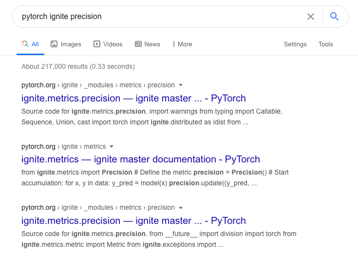 improve documentation search results · Issue #1766 · pytorch/ignite · GitHub