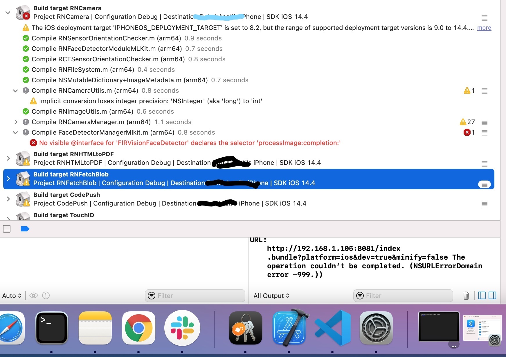 No visible @interface for 'FIRVisionFaceDetector' declares the selector 'processImage:completion ...