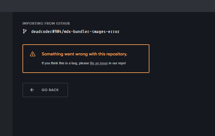 Error Message link should redirect to the Github Issue Template, not the default one · Issue ...