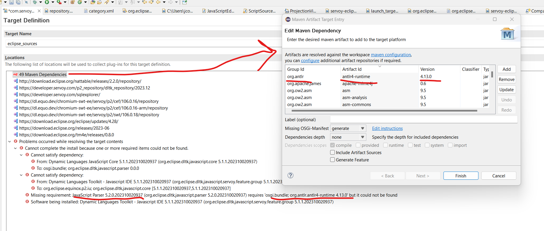 Target File Editor Doesnt Correctly Resolve Maven Depedencies That Are Provided · Eclipse Pde
