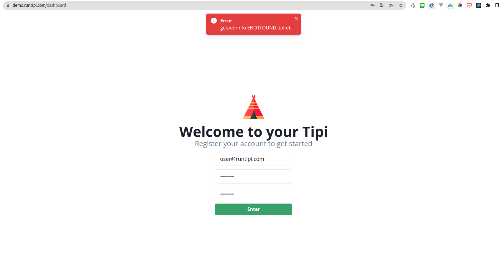 [bug] Issue On Demo Website · Issue 191 · Runtipi Runtipi · Github