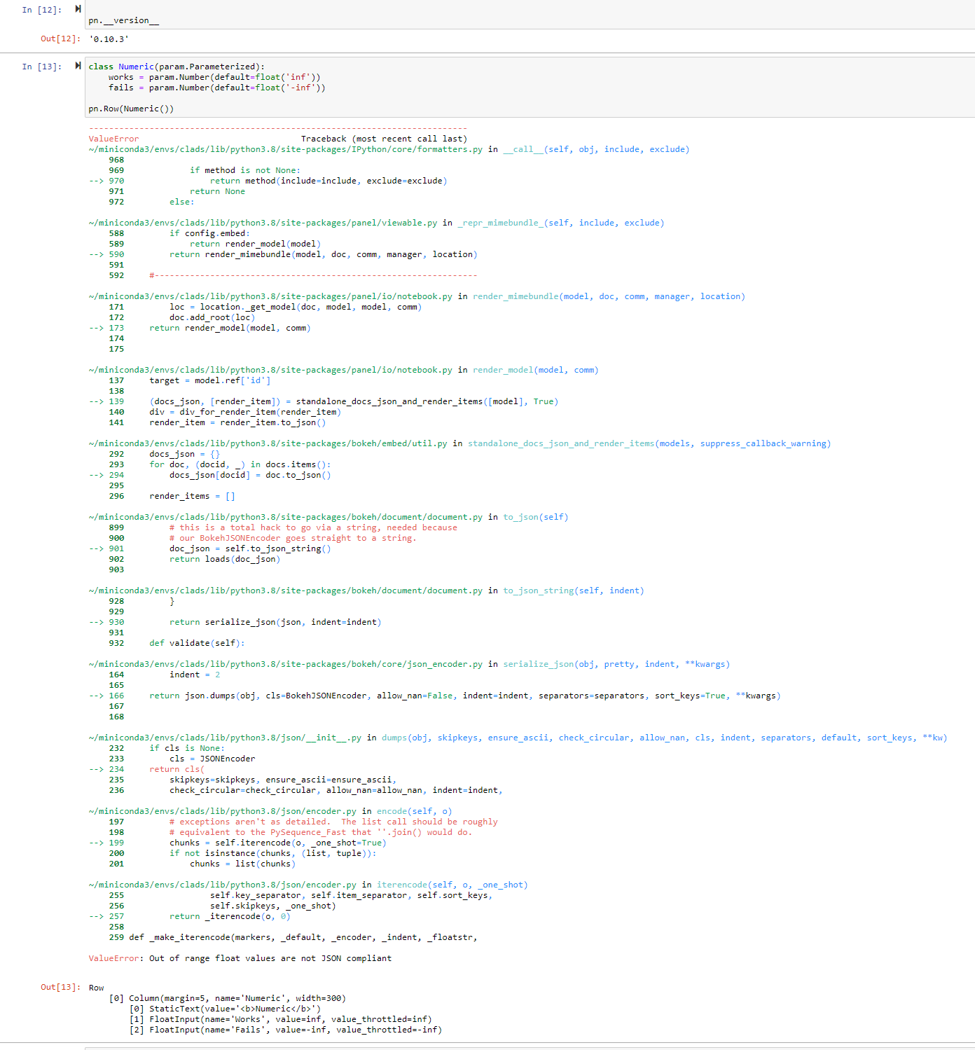 Displaying param.Number doesn't support float("-inf") · Issue #1998 ...