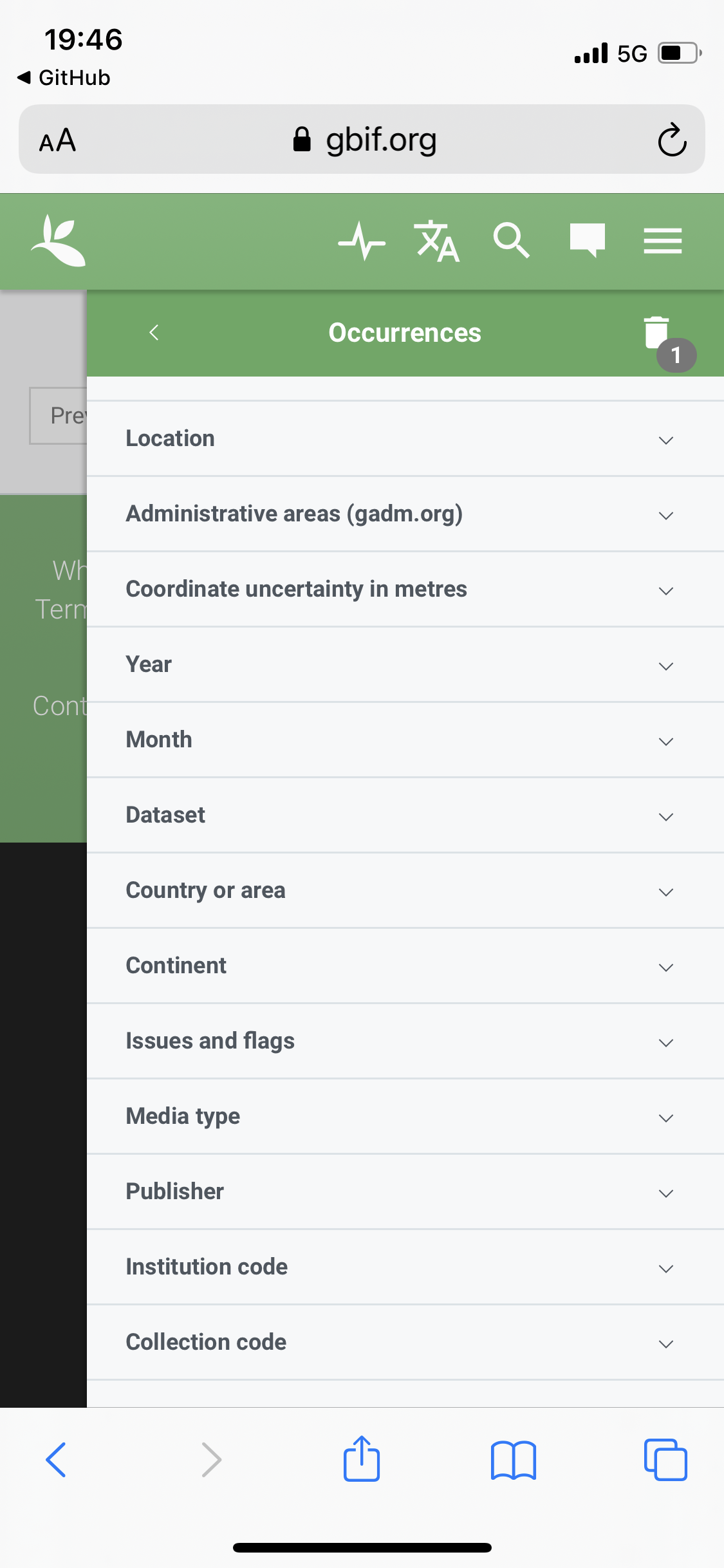 Cant View Entire Filter Menu On Mobile · Issue 1622 · Gbifportal16 · Github