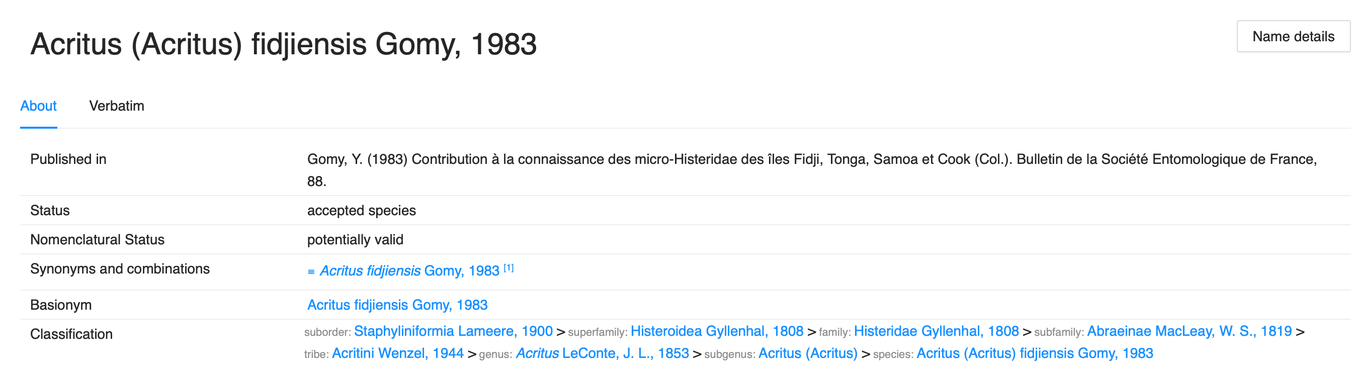 Names Not Shown With Italics · Issue 1126 · Catalogueoflifechecklistbank · Github
