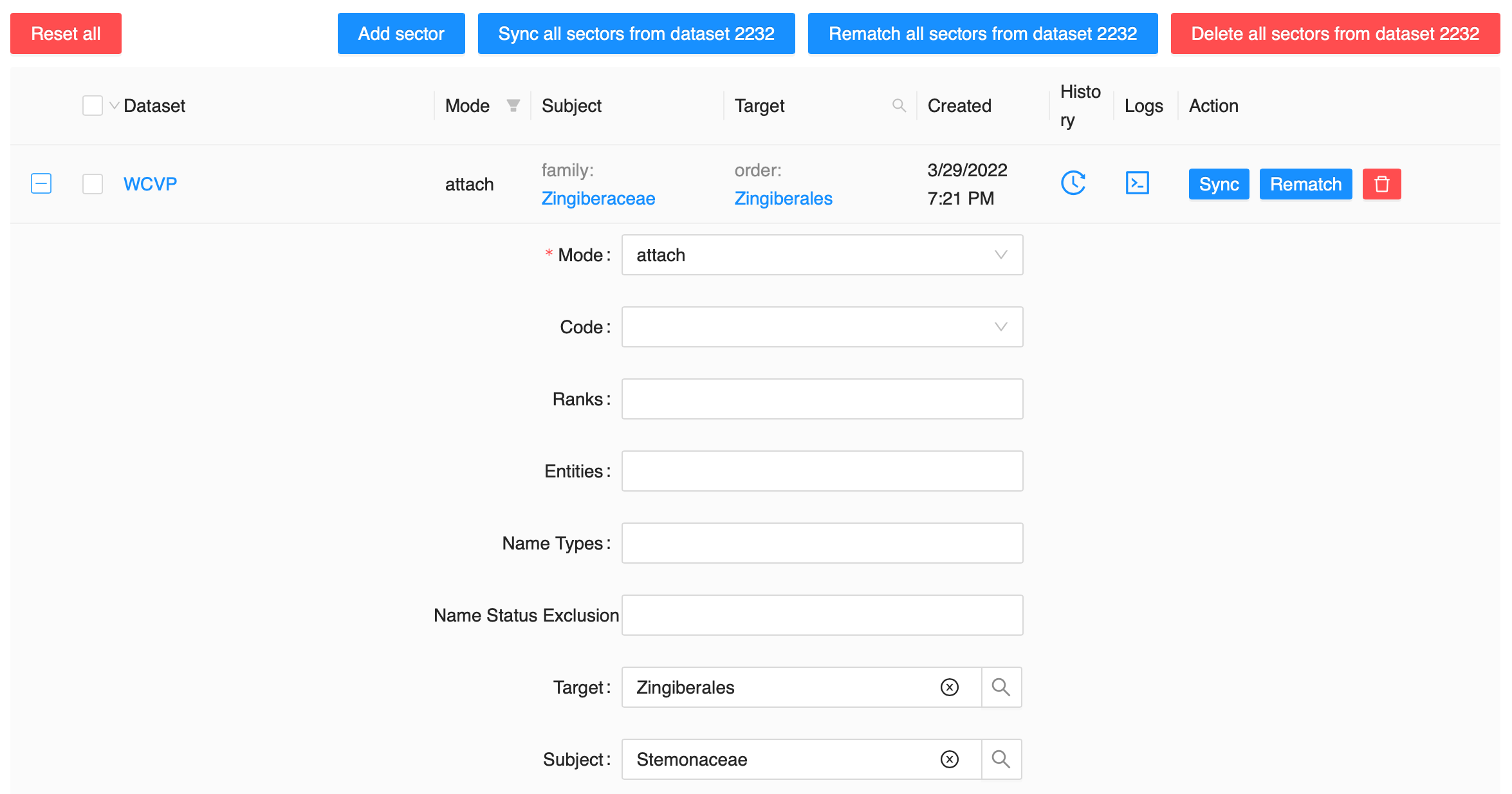 CLB: problems with sectors · Issue #1216 · CatalogueOfLife/backend · GitHub
