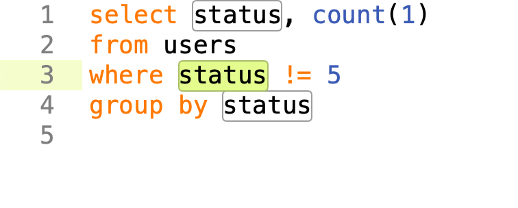 feature request: highlight selected word in whole query · Issue #1165 · TablePlus/TablePlus · GitHub