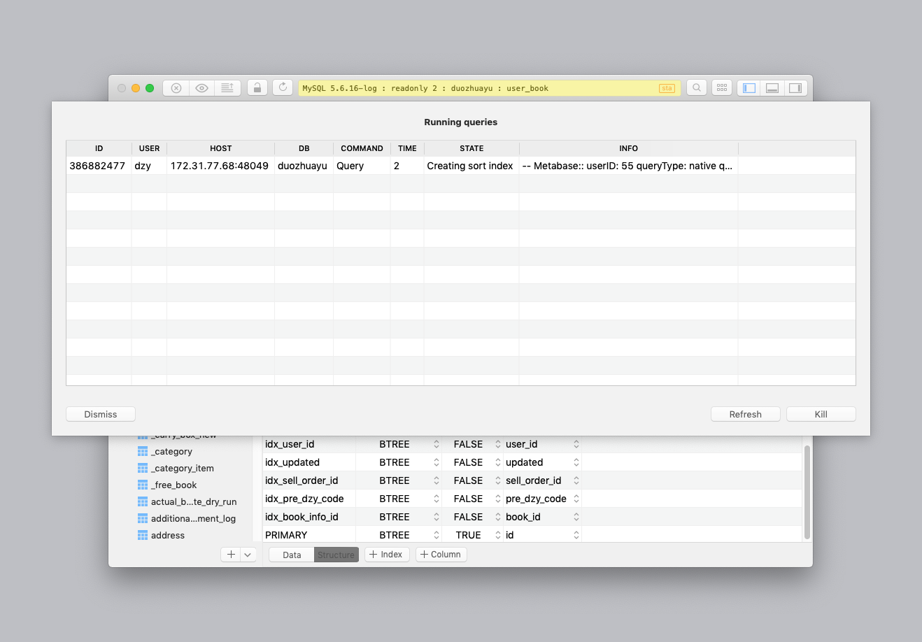 Process List window frozen bug · Issue #1579 · TablePlus/TablePlus · GitHub