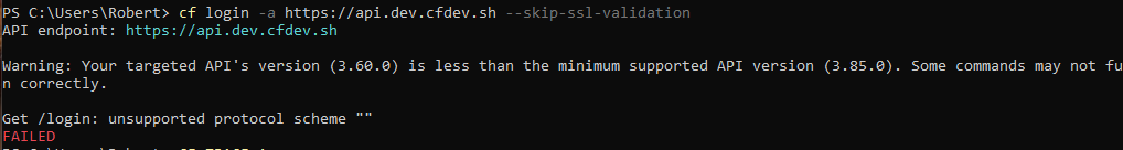 Get Login Unsupported Protocol Scheme When Trying To Target Api Endpoint Api