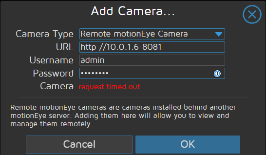 Request timed out · Issue #1554 · motioneye-project/motioneyeos · GitHub