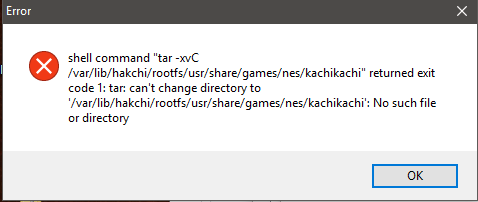 Error: shell command "tar -xvC · Issue #743 · ClusterM/hakchi2 · GitHub