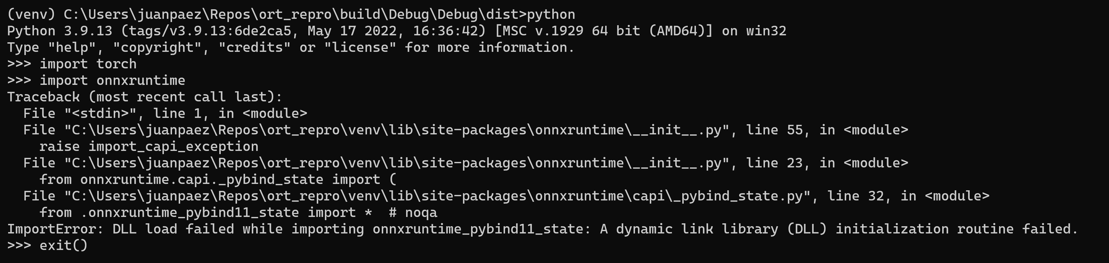 Import Error in Windows debug config with eager mode · Issue #11985 · microsoft/onnxruntime · GitHub
