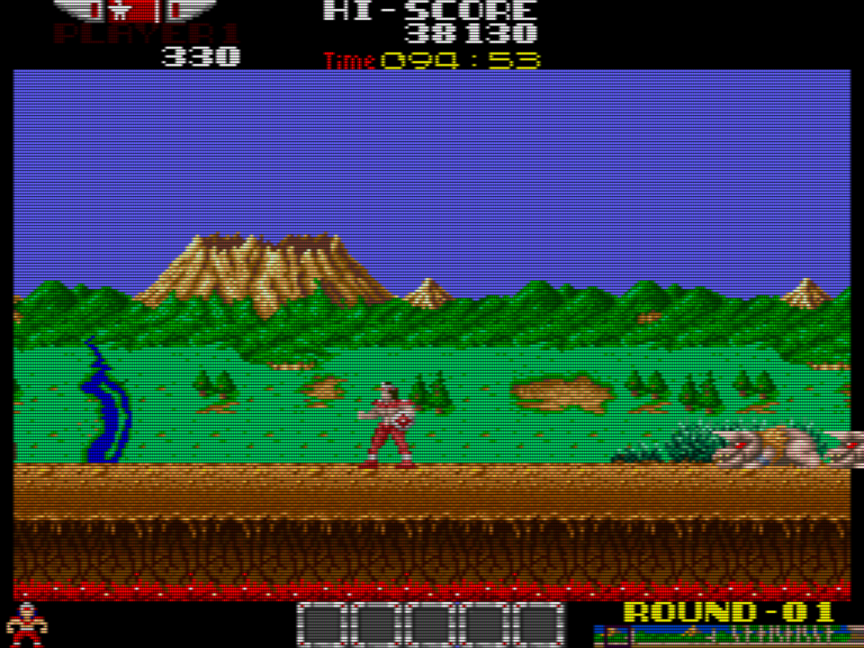 Rygar [rygar] sprite priority issue on left/right black border · Issue ...