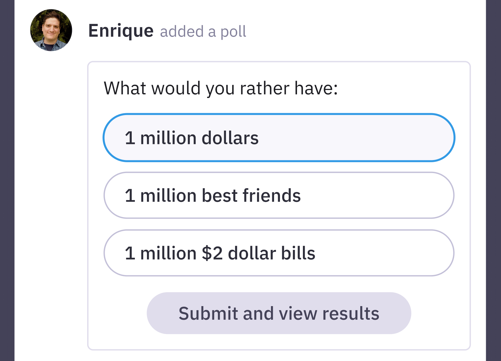 Polls implementation: [Frontend] Answering a poll · Issue #5148 · ParabolInc/parabol · GitHub