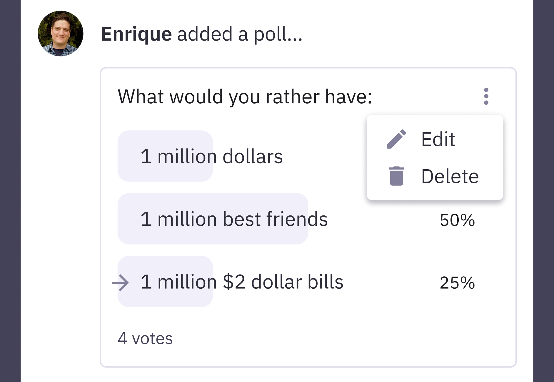Polls implementation: [Frontend] Editing and deleting a poll · Issue ...