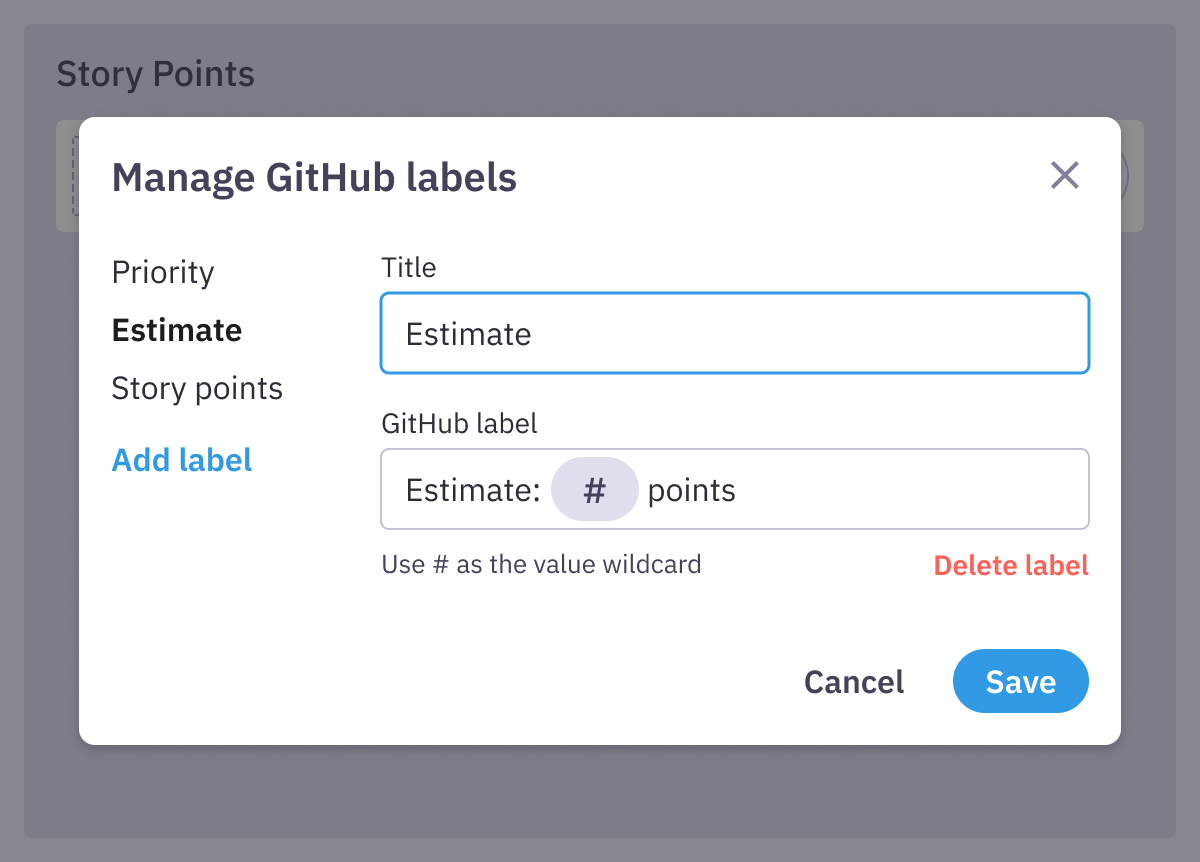 Poker: Estimate: GitHub Label Input Template · Issue #5364 · ParabolInc/parabol · GitHub