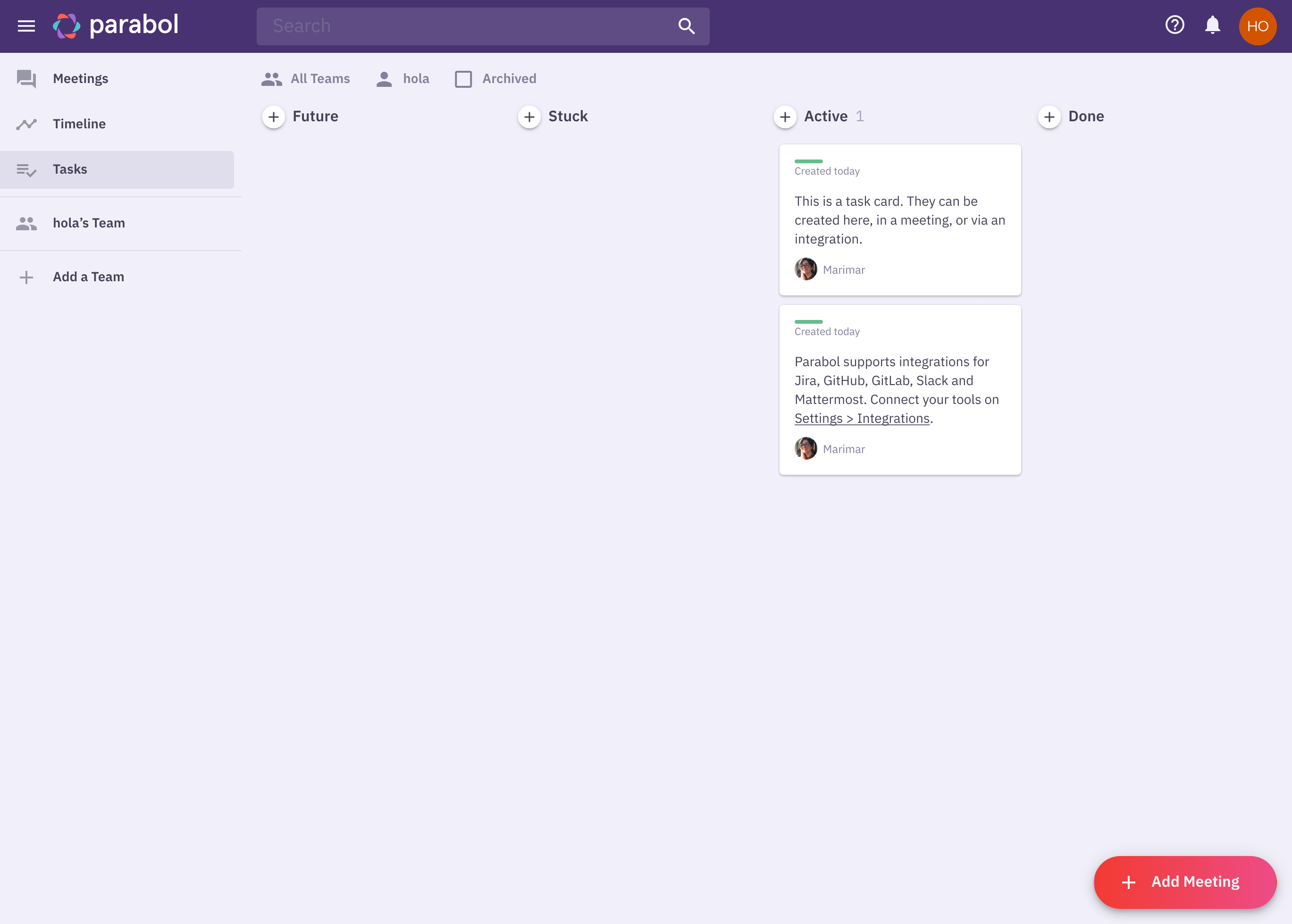 Add integrations task for first-time users · Issue #5943 · ParabolInc/parabol · GitHub