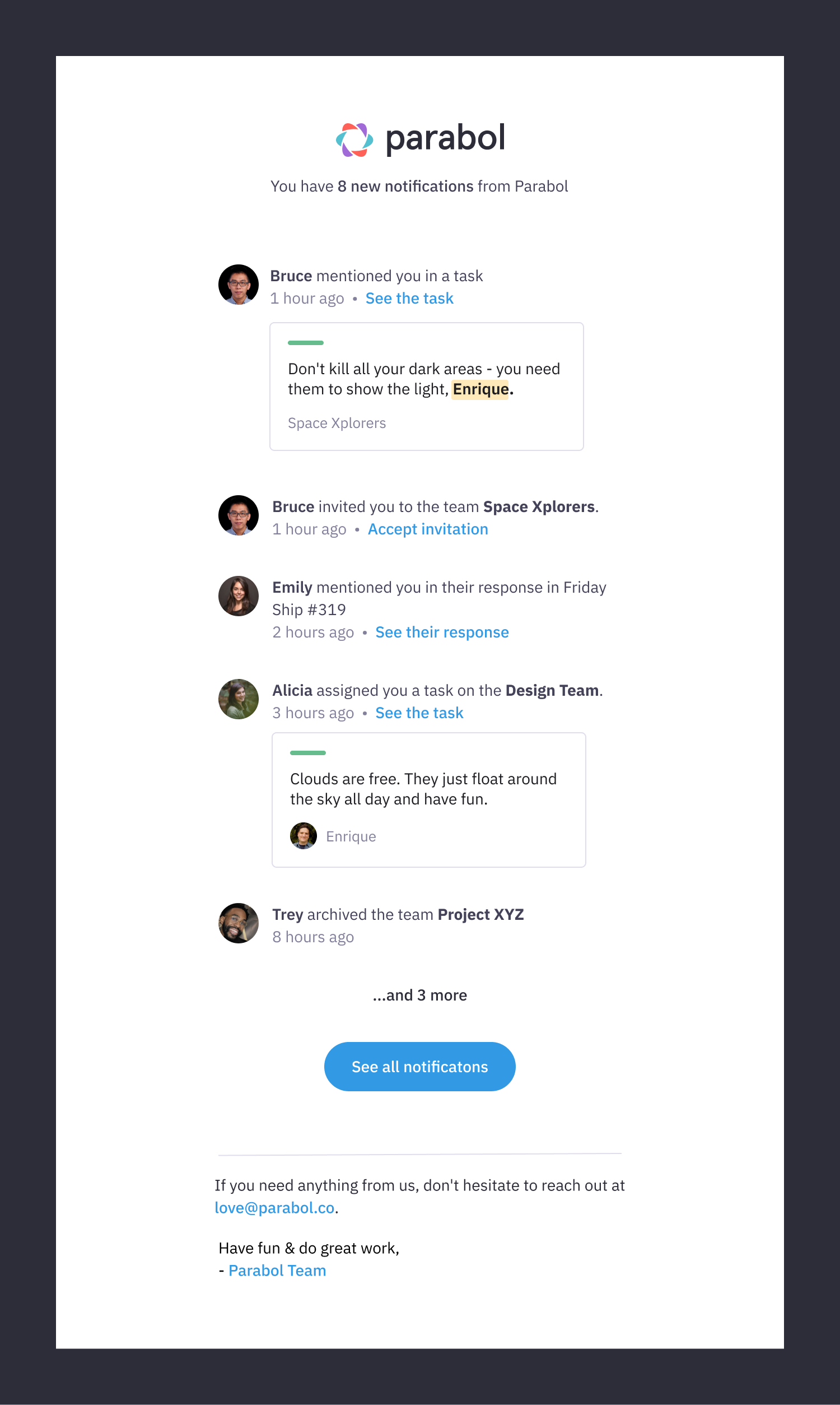 Notification Summaries: design new emails · Issue #7271 · ParabolInc/parabol · GitHub