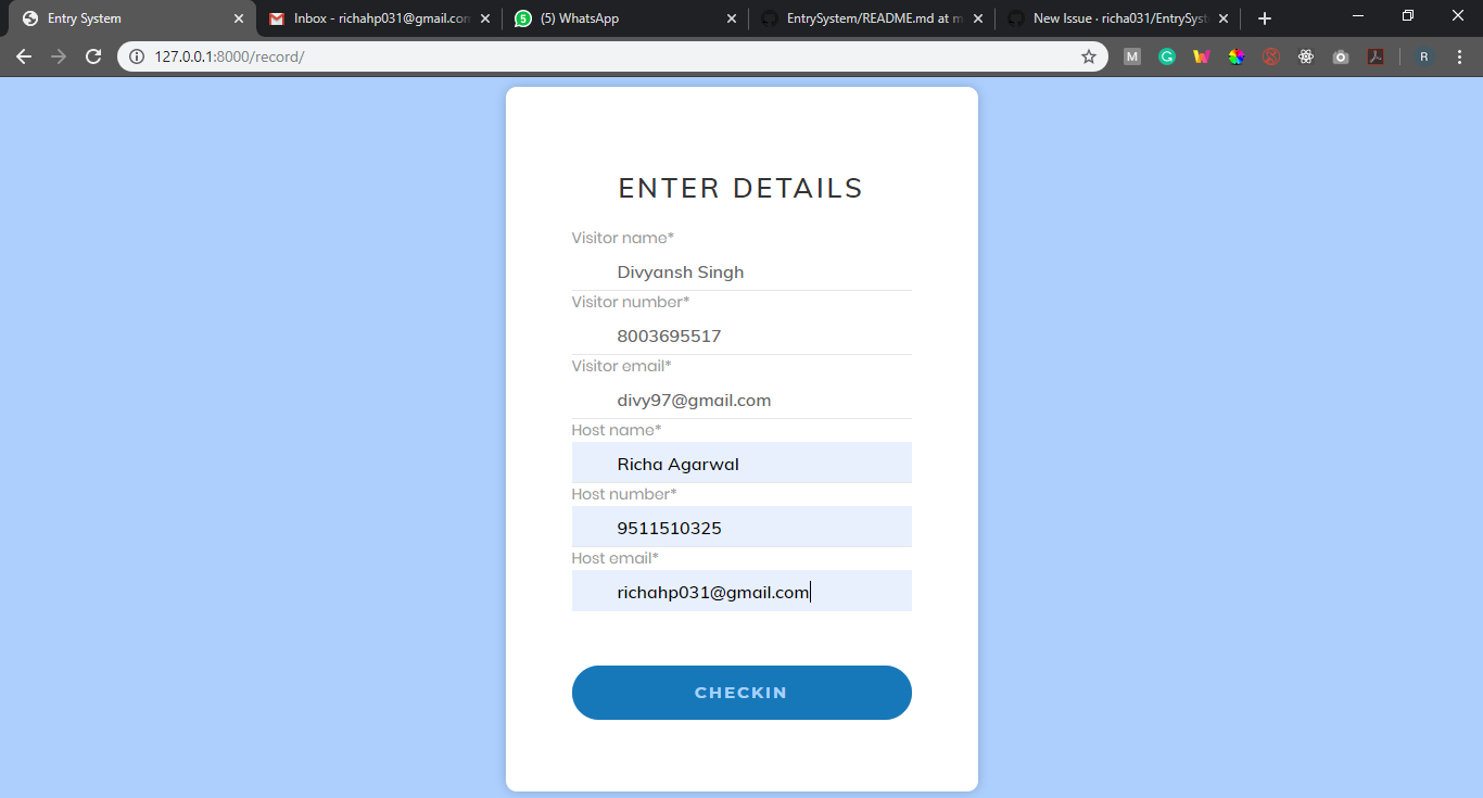 GitHub - richa031/EntrySystem: Entry Managment Software