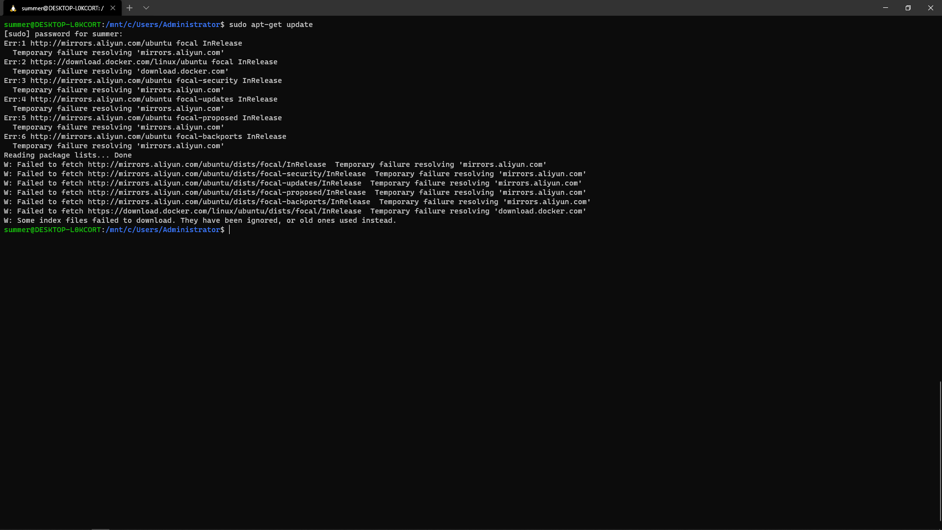 Sudo Apt Get Update Reports Errors In Windows 10 20266 · Issue 6035 · Microsoftwsl · Github