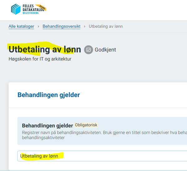 [BRUKERHISTORIE] kunne se på en enkel måte hvilken behandlingsaktivitet jeg leser eller skriver ...
