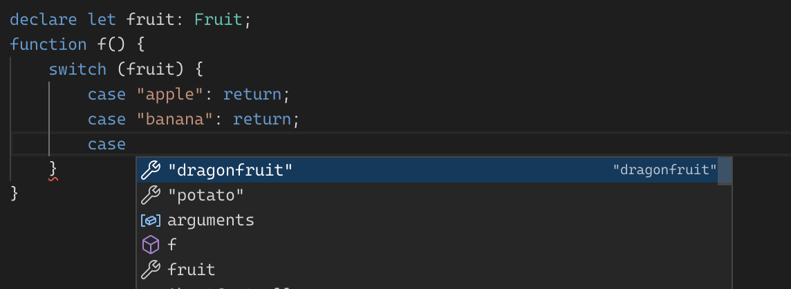 Switch Case Completion Filtering Doesnt Work Inside String Literal