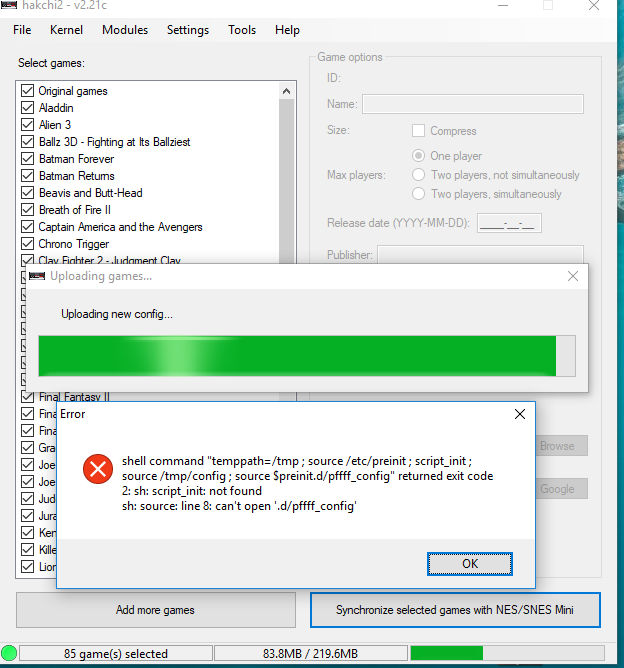 SNES adding games issue. Wierd Shell Error * edit. Have Work around* · Issue #760 · ClusterM ...