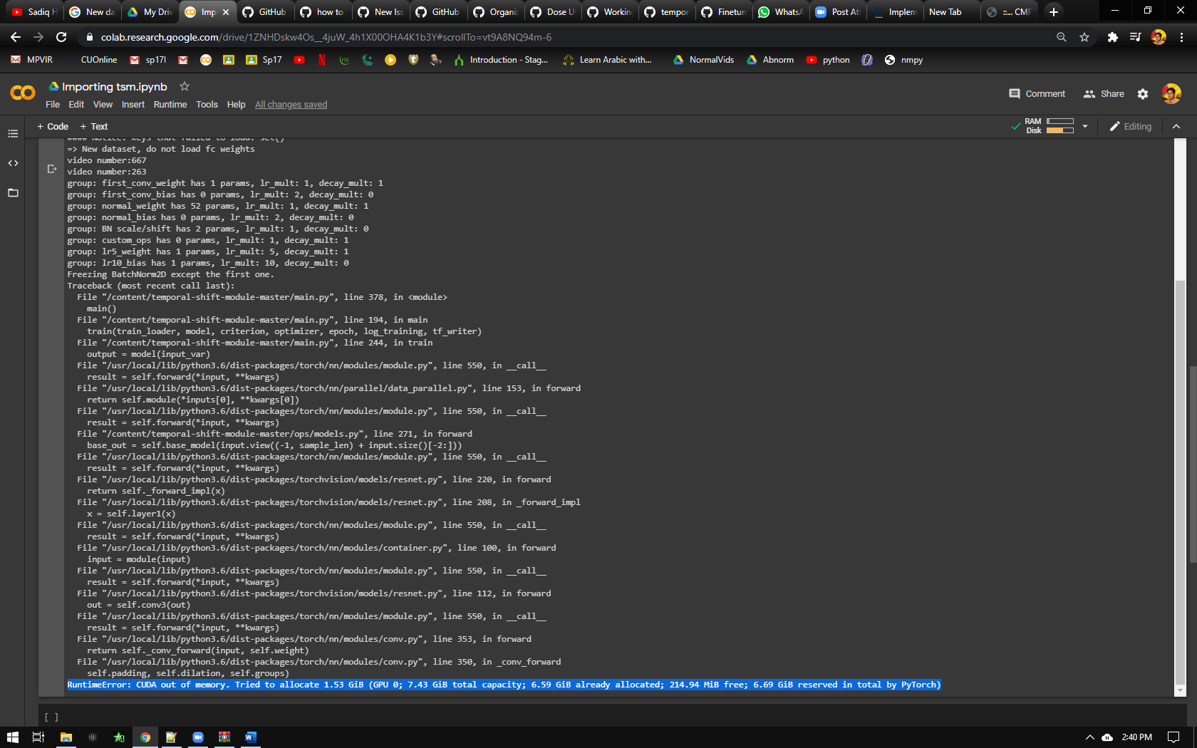 Cuda Out Of Memory Ucf101 · Issue 122 · Mit Han Labtemporal Shift Module · Github