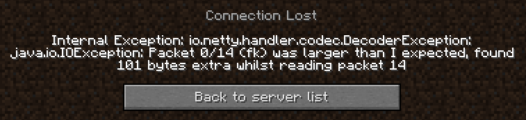 Entities got changed in 1.19.2, 1.8.x clients crash on packet 0/14 (fk) · Issue #606 ...