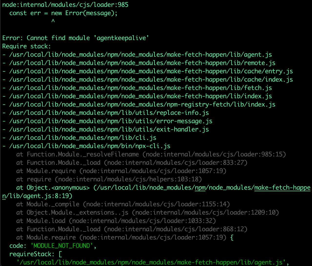 Dockerfile: Cannot find module 'agentkeepalive' on version 9.20 · Issue #16325 · directus ...