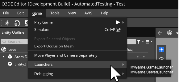 As a Dev I Want An Option Inside Editor to Launch Game and Server · Issue #11490 · o3de/o3de ...