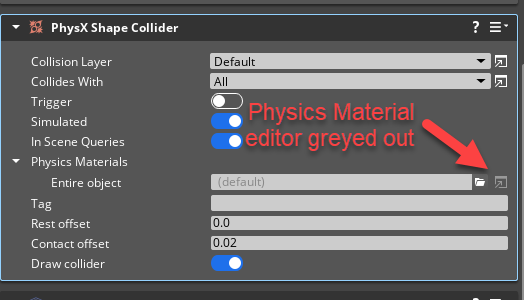As user I want to create Physics Materials directly from the physics components · Issue #11898 ...