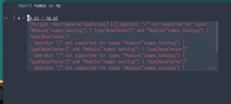 Numpy type is inferred as NoseTester · Issue #1430 · microsoft/pyright ...