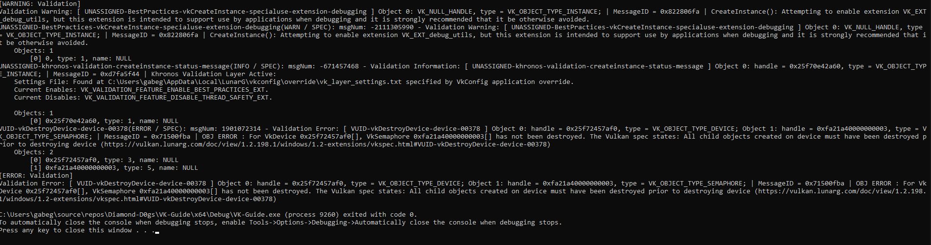 Validation layers in SDK 1.2.198.1 not correctly reporting incorrect object destruction order ...
