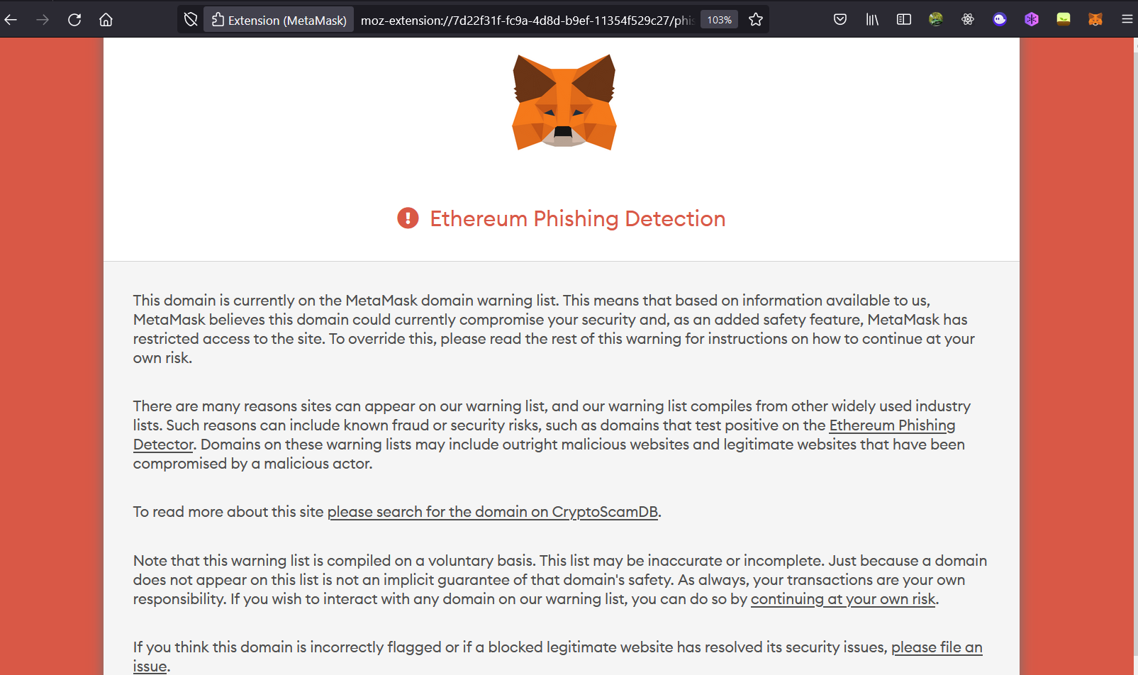 Legitimate Site Blocked Metapassml · Issue 5993 · Metamasketh Phishing Detect · Github 