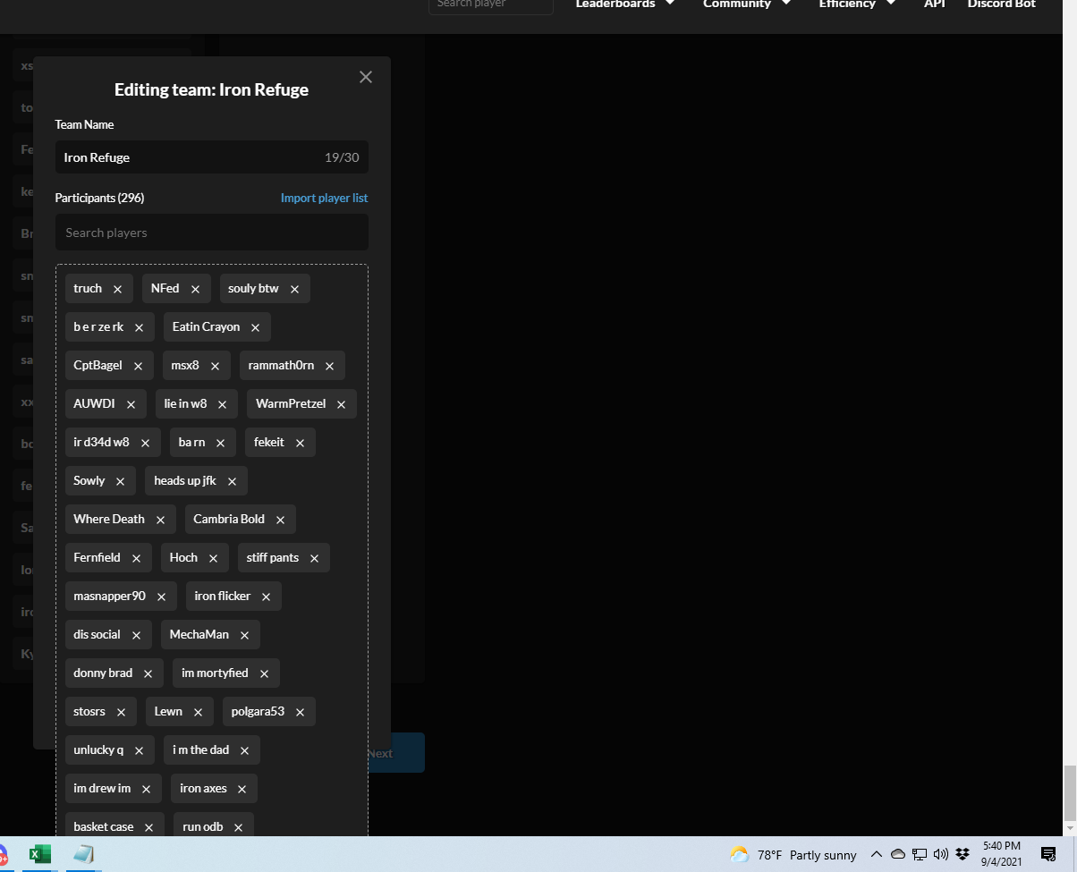 Add max height & scrollable area to the team selection modal · Issue #882 · wise-old-man/wise ...