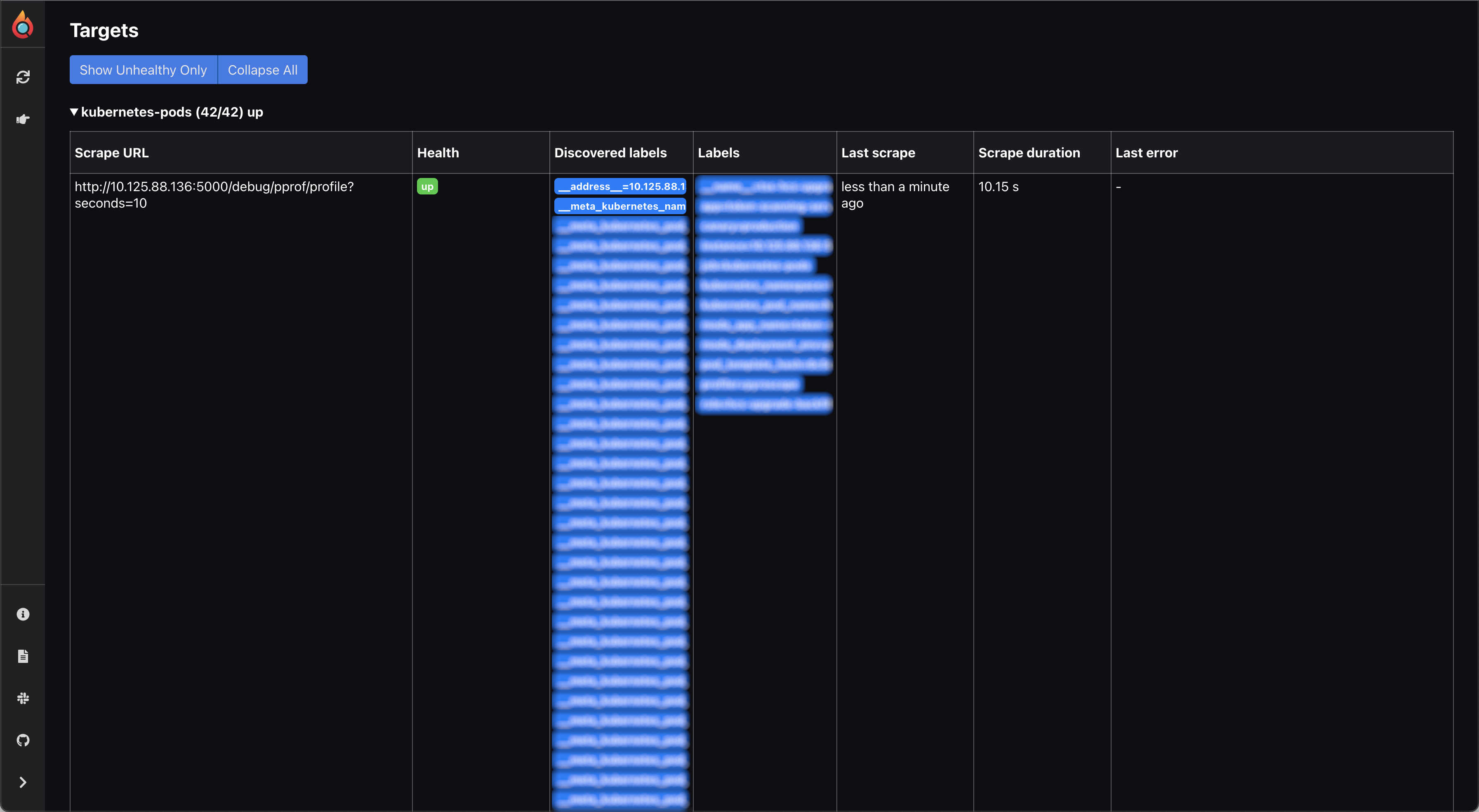 The service discovery page has a malformed table · Issue #1624 · grafana/pyroscope · GitHub