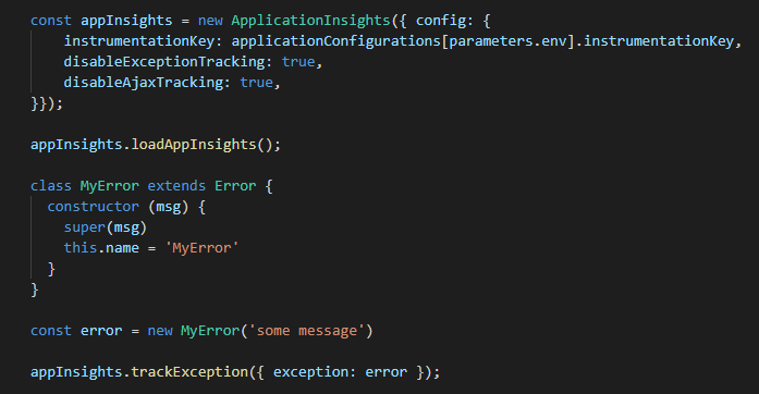 [BUG] Custom exception type · Issue #1228 · microsoft/ApplicationInsights-JS · GitHub