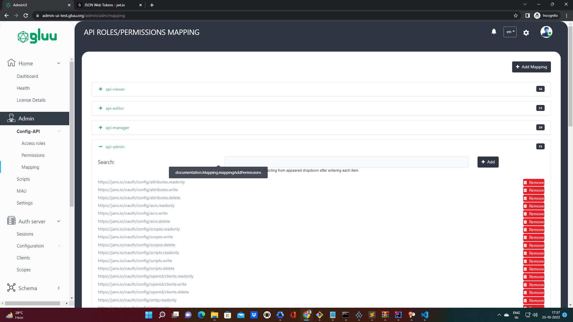 feat (admin-ui) : all view/edit/delete access should be controlled by permissions assigned to ...