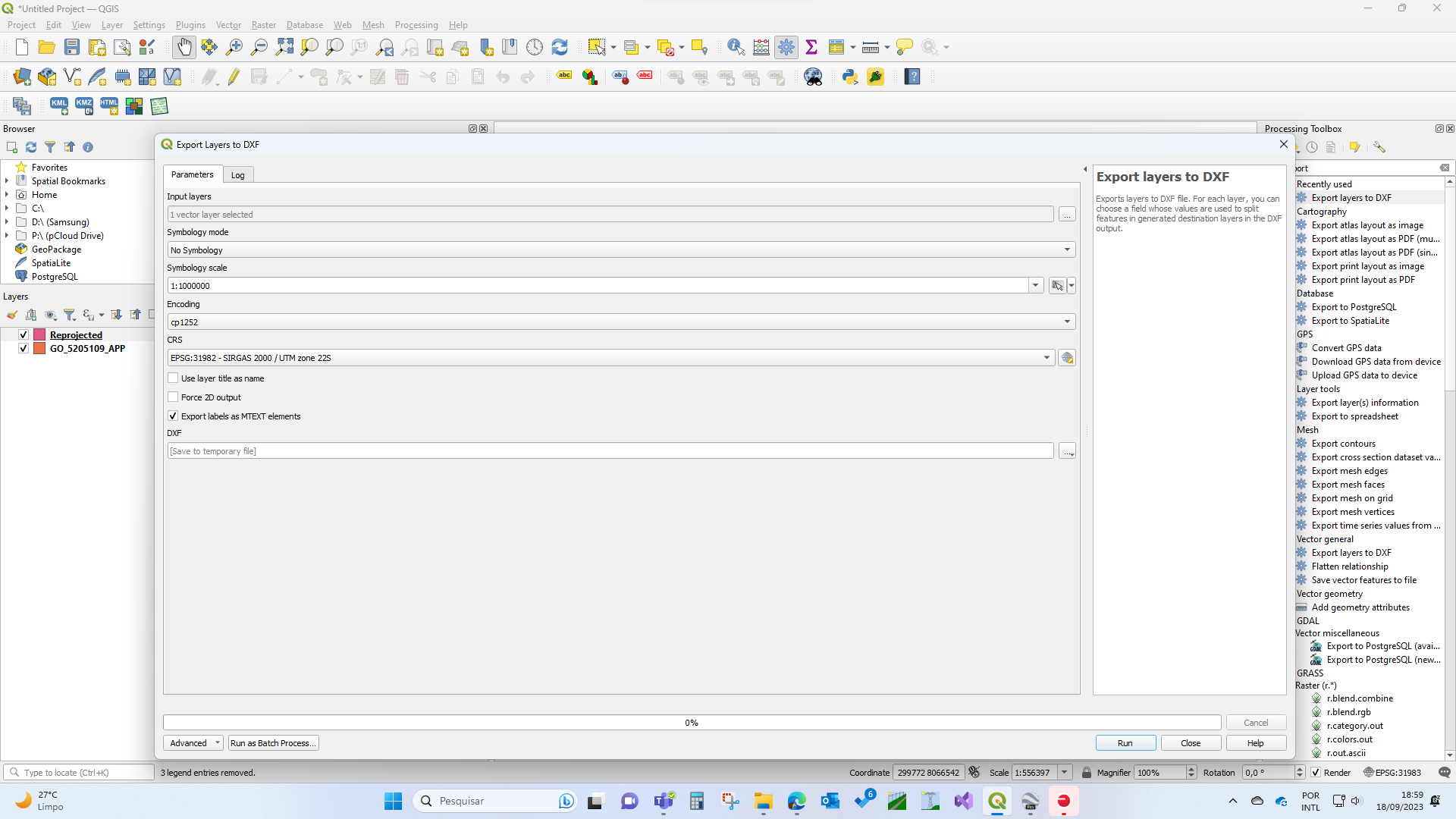 Export Layers To Dxf Does Not Maintain The Crs Of The New Dxf File