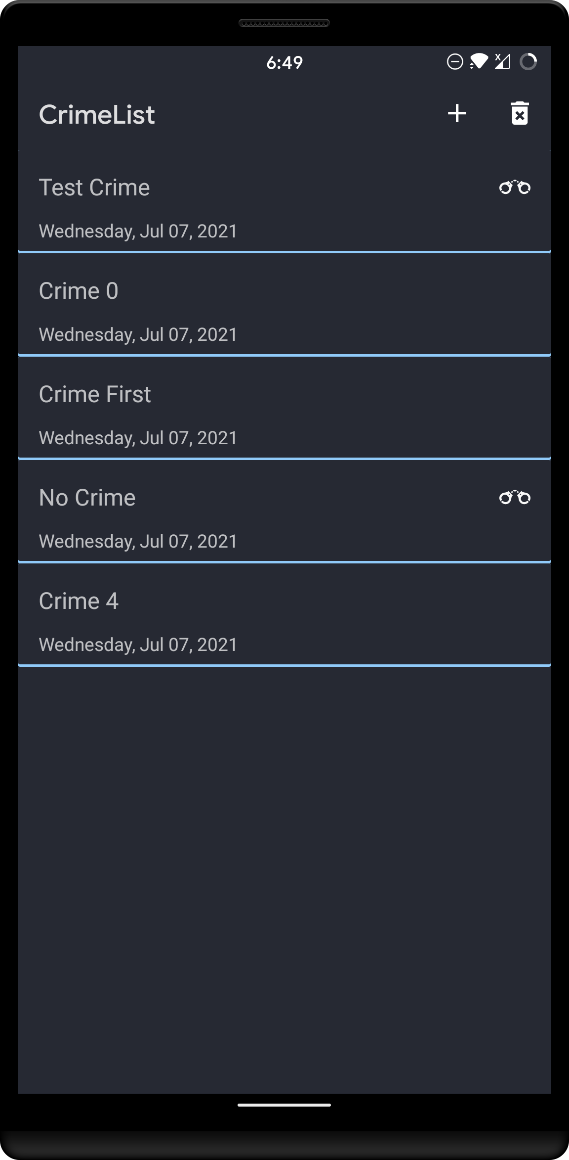 GitHub - TeenWolf3301/CriminalIntent: Kotlin Android app allows you to keep a record of your ...
