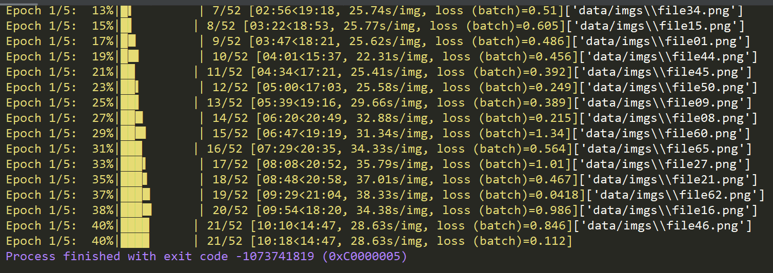 Process Finished With Exit Code 1073741819 0xc0000005 · Issue 205 · Milesialpytorch Unet