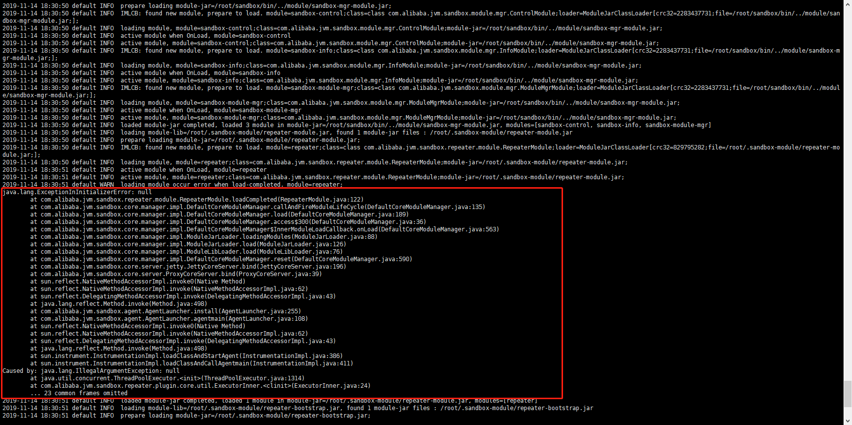 单核处理器情况下，加载repeater模块报错 · Issue #228 · alibaba/jvm-sandbox · GitHub