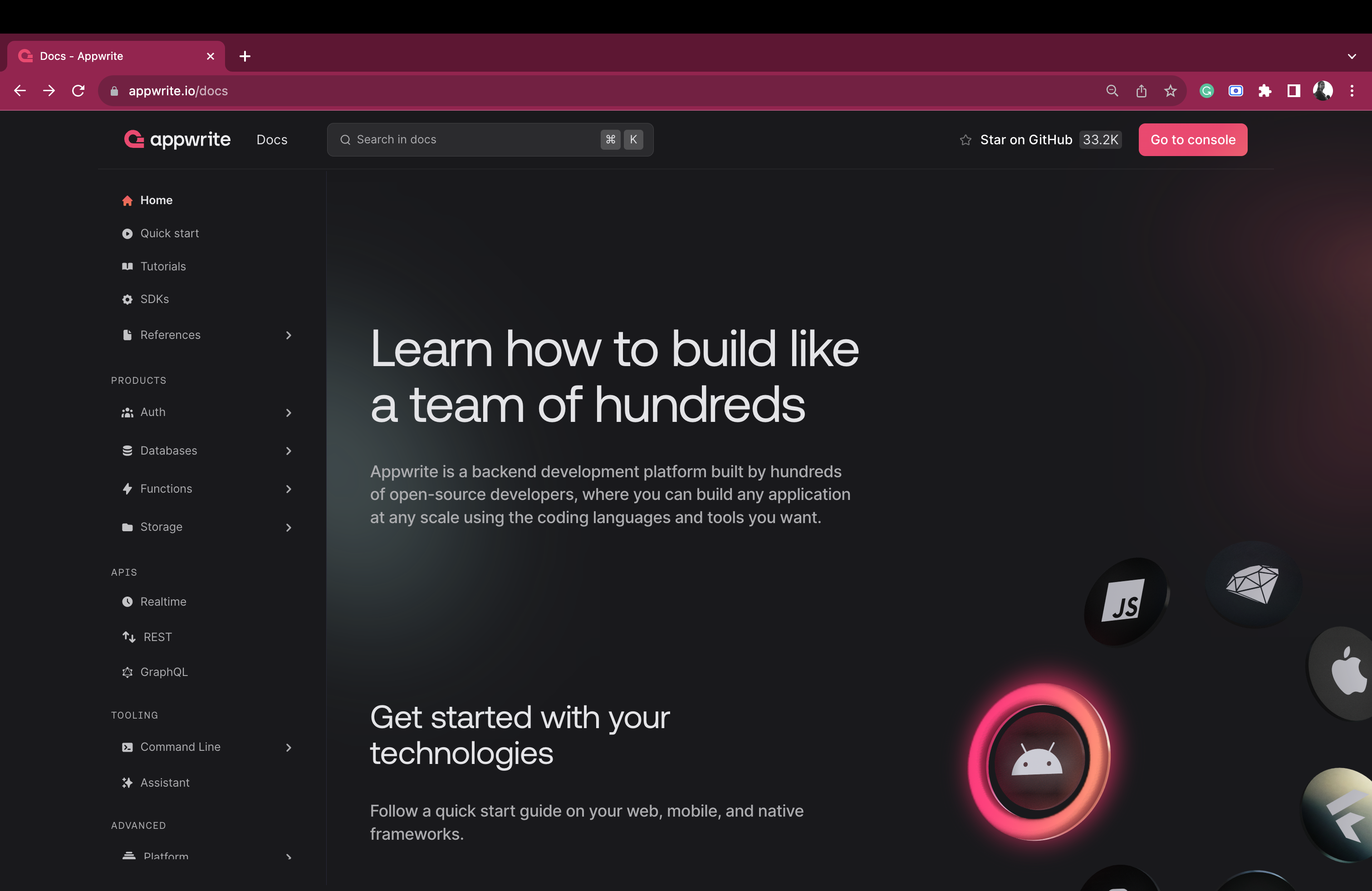 🐛 Bug Report: Docs navbar overflow · Issue #6856 · appwrite/appwrite · GitHub