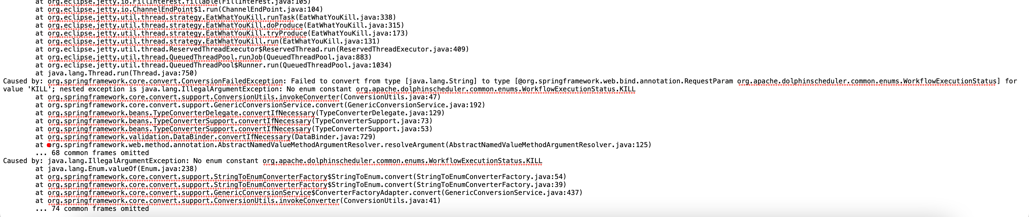 Bug Api Failed When Querying Based On Workflow Status · Issue 13144 · Apache 5131