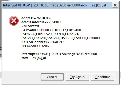 Interrupt 0D#GP Error while opening a File · Issue #1225 · otya128/winevdm · GitHub