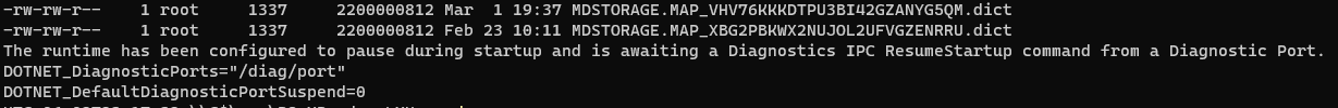 The runtime has been configured to pause during startup and is awaiting a Diagnostics IPC ...
