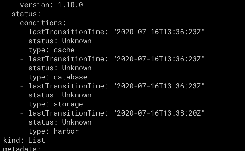 Component status is running but spec.status.conditions is not updated ...