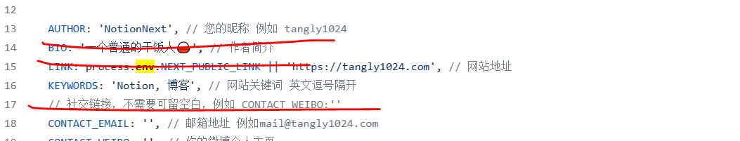 blog.config.js文件中的作者、描述、keyword等修改为环境变量 · Issue #805 · tangly1024/NotionNext · GitHub