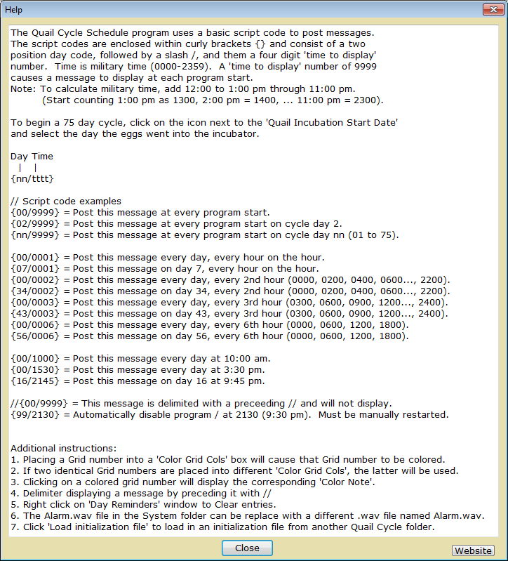 GitHub - inwtx/QuailCycleScheduler: Program to keep track of 70 day Coturnix quail raising period